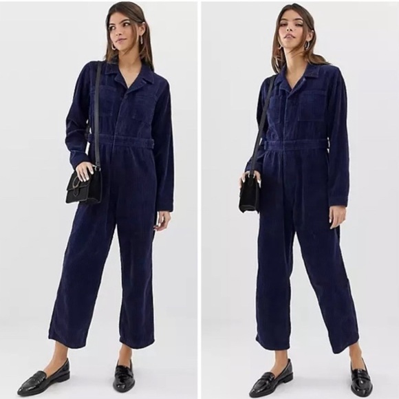 ASOS | Pants & Jumpsuits | Asos Dark Blue Corduroy Coveralls 8 | Poshmark